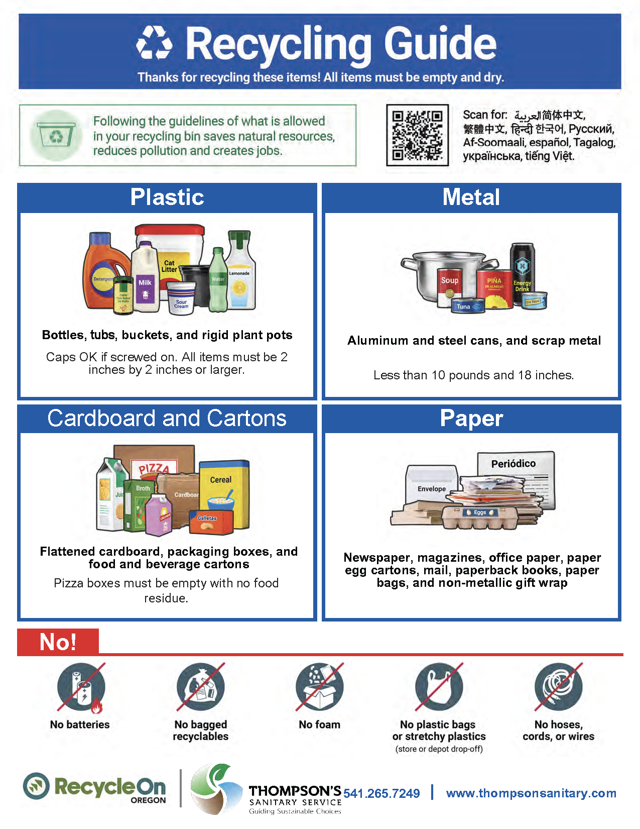 Recycling Update! – Thompson's Sanitary Service